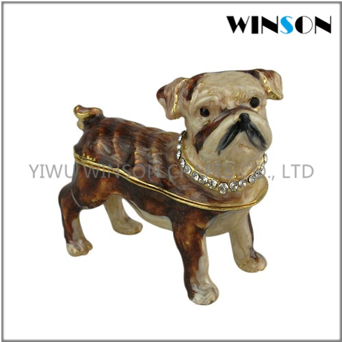 dog metal crafts /handmade enamel jewelry box wholesale/ jeweled ...