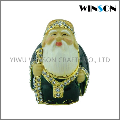 Jeweled Chinese God Trinket Box