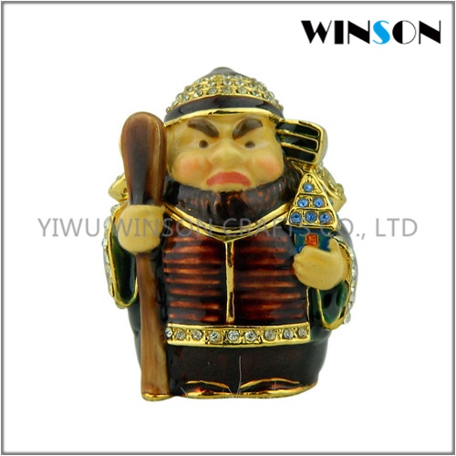 Jeweled Chinese God Trinket Box