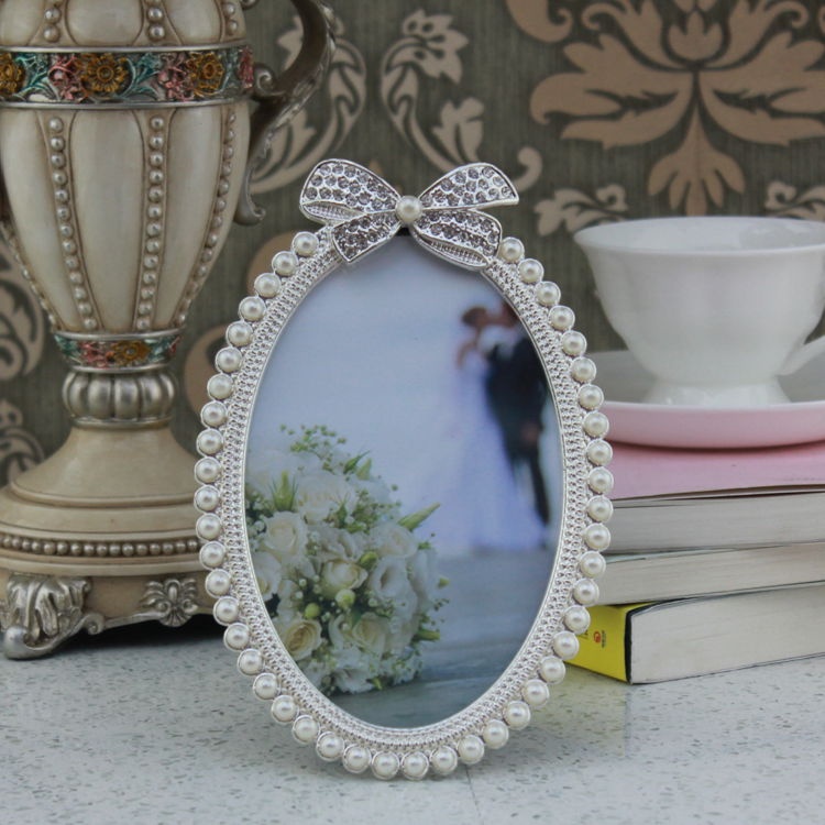 oval wedding bow photo frame/picture frame/4x6 inch
