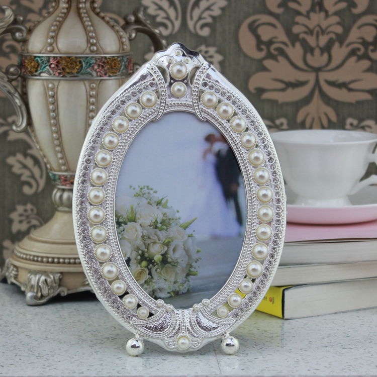 oval pearl picture frame/photo frame/4x6 inch