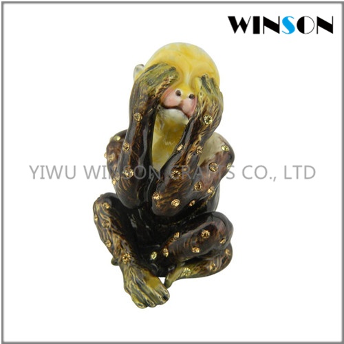 monkey shape trinket box/jeweled trinket box/pewter jewelry box ...