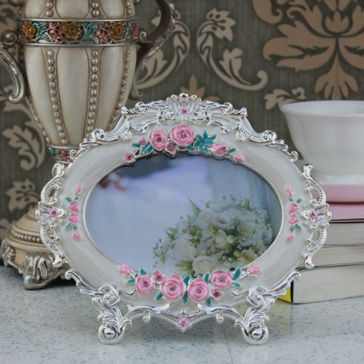 pewter flower photo frame/garden style