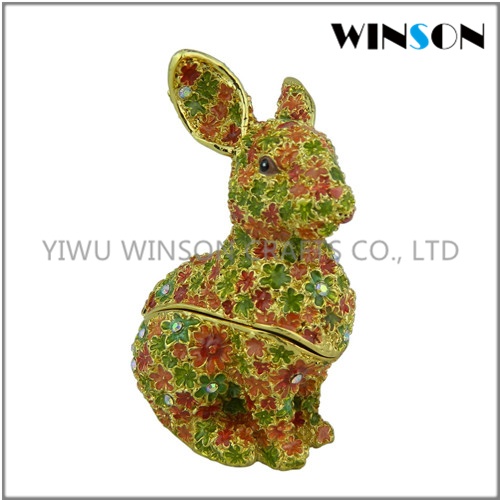 rabbit metal crafts /handmade enamel jewelry box wholesale/ jeweled ...