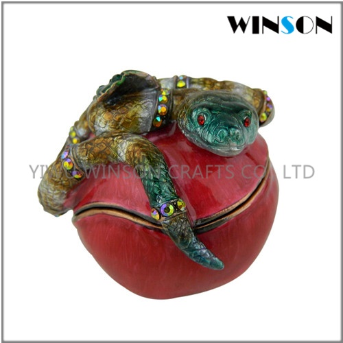 snake metal crafts /handmade enamel jewelry box wholesale/ jeweled ...