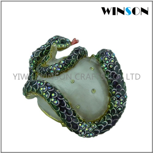 snake metal crafts /handmade enamel jewelry box wholesale/ jeweled ...