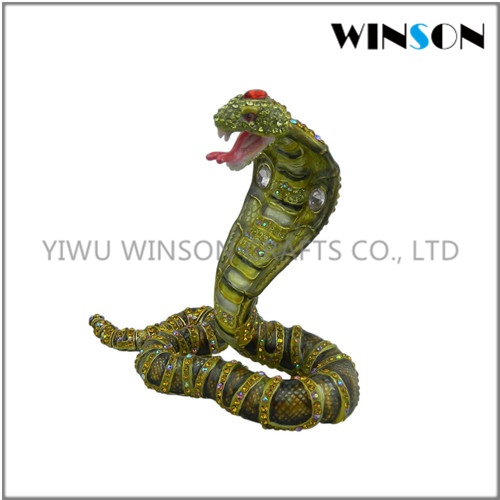 crystals snake pewter jewelry box/snakel shape trinket box/handmade ...