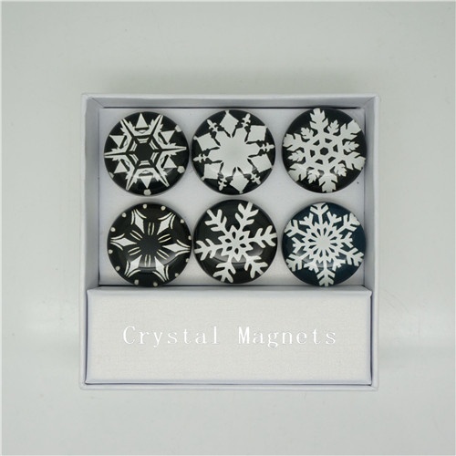 snow serise glass fridge magnet/gift sets for housewarming/domed glass ...