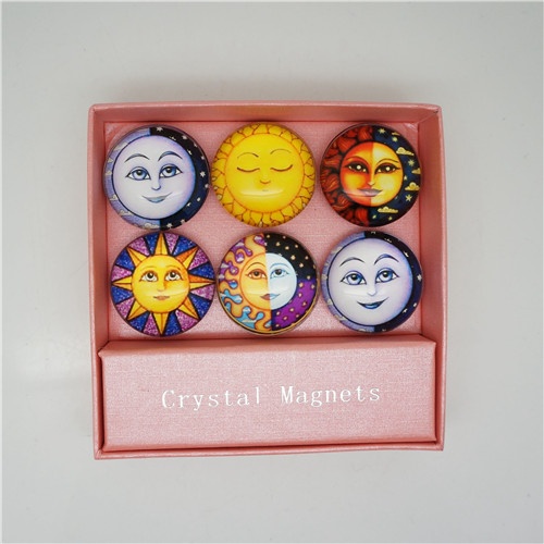 sun serise glass fridge magnet/gift sets for housewarming/domed glass ...