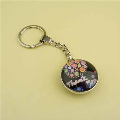 high quality glass key chain/personalized design for activity gifts/ 4C ...