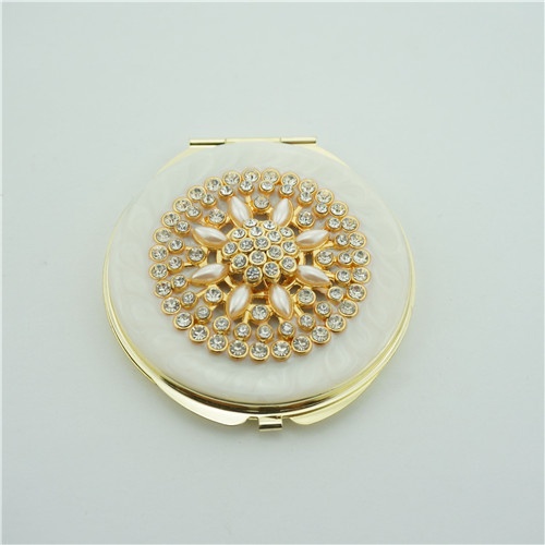 epoxy compact mirror, balack enamel compact mirror, lady's gift
