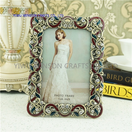 Vintage Enamel Metal Photo Frame For Decorative