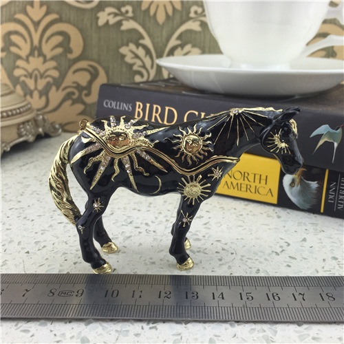 Black Metal Animal Jewelry Box/Horse Jewel Box