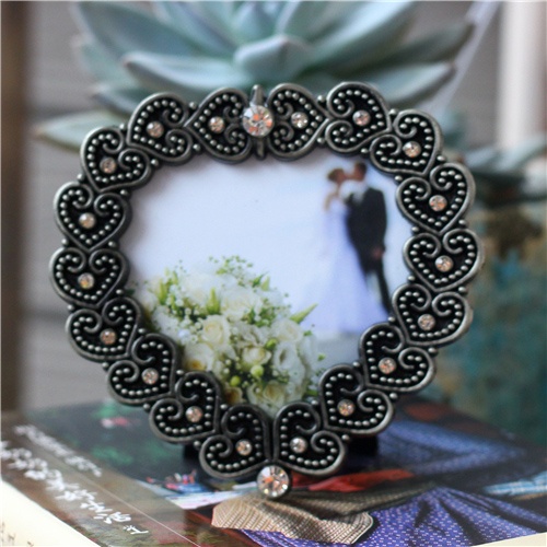 anniversary gifts,zinc alloy metal photo frame,hreat-shaped picture frame