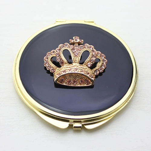 Gift ideas Crown crystals compact mirror,round cosmetic pocket mirror ...