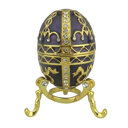 Purple easter egg trinket box