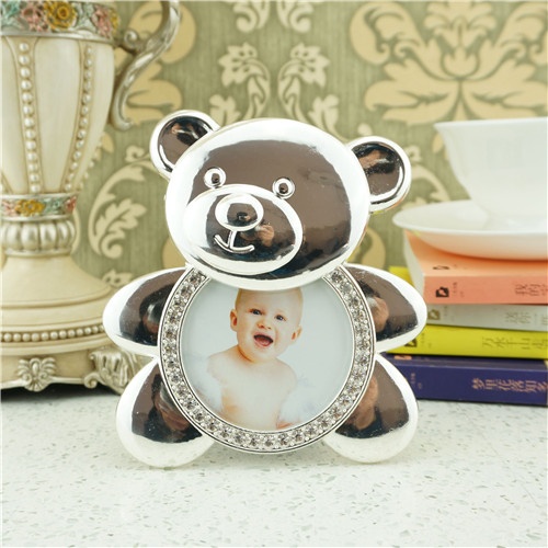 bear shape metal photo frame/baby gifts photo frame lovely bear picture ...