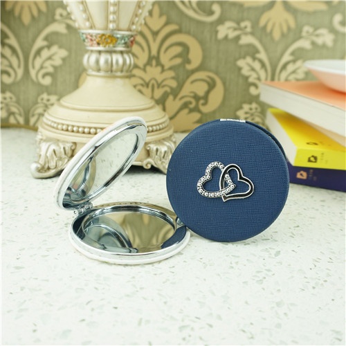 travel souvenir lovely promotion PU compact mirror plastic cosmetic ...