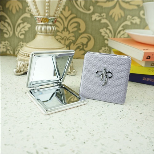 gifts for promotion fashion PU leather compact mirror decor metal ...