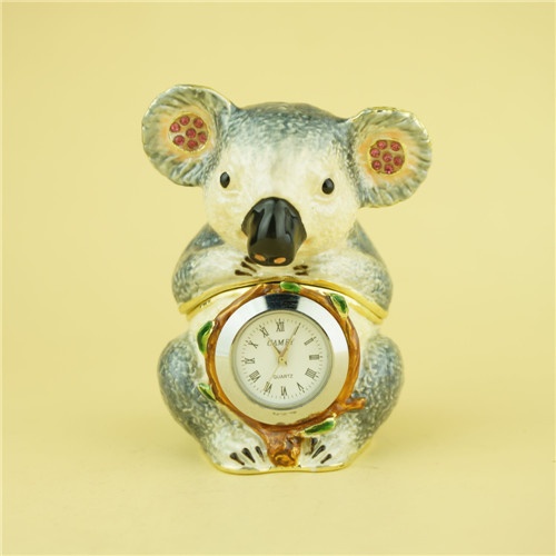 gift for her pewter trinket box cute hamster clock