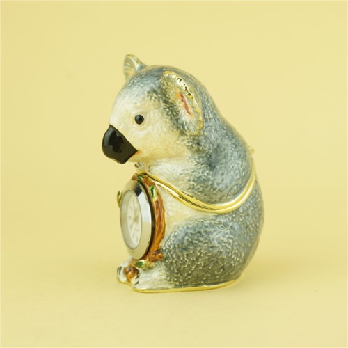 gift for her pewter trinket box cute hamster clock