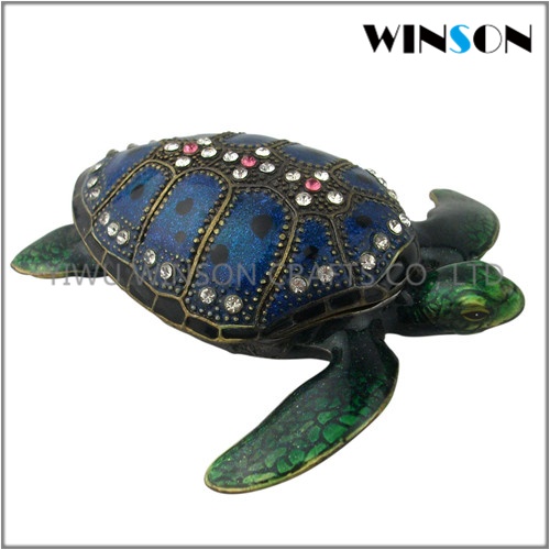 crystals turtle pewter jewelry box/turtel shape trinket box/handmade ...