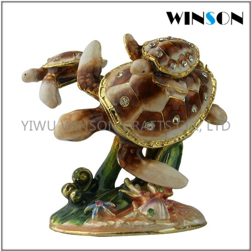 crystals turtle pewter jewelry box/turtel shape trinket box/handmade ...