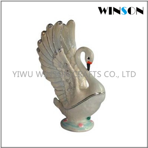 swan shape trinket box/pewter jewelry box/dressing table decorative ...