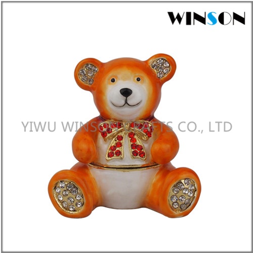 bear shape trinket box/handmade enamel jewelry box wholesale/dressing ...