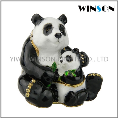 mom and baby panda trinket box/jeweled trinket box /unique panda ...