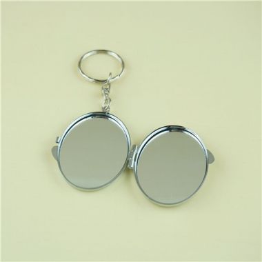 mini oval compact mirror with key ring/custom pocket mirrors