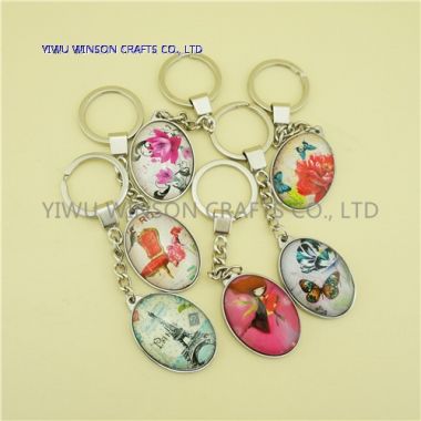Custom Design Glass Key Ring/Crystal Key Chain