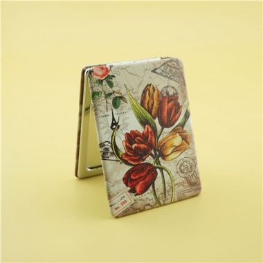 Rectangle personalised pocket mirror/PU compact mirror