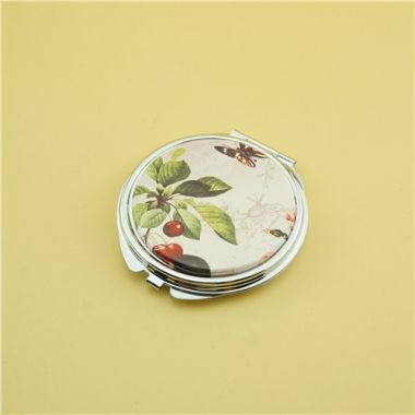 Round butterfly compact mirror/PU pocket mirror