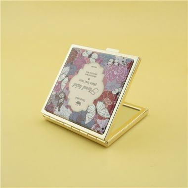 Simple PU compact mirror/metal compact mirror