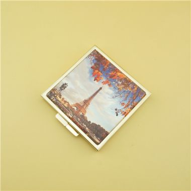 Simple PU compact mirror/metal compact mirror